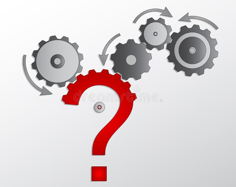 Cogwheel and question mark stock vector. Illustration of mechanical ...