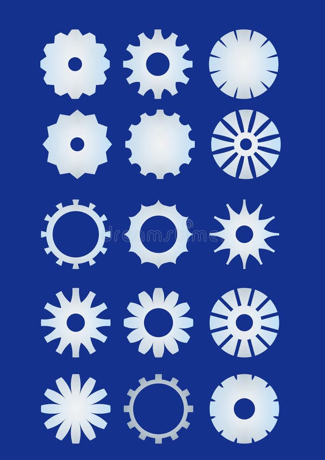 Cogwheel Set, Sprocket Wheel Collection in Metal Material. Techno ...