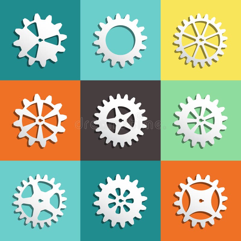 Cogwheel set . stock vector. Illustration of generated - 60929493