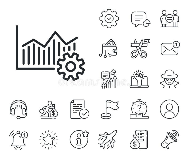 Operational Excellence Line Icon Cogwheel Sign Salaryman Gender