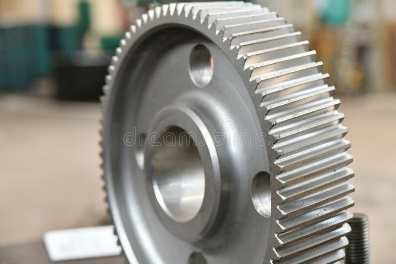 Cogwheel with a Slanting Tooth after Manufacturing at the Factory Stock ...