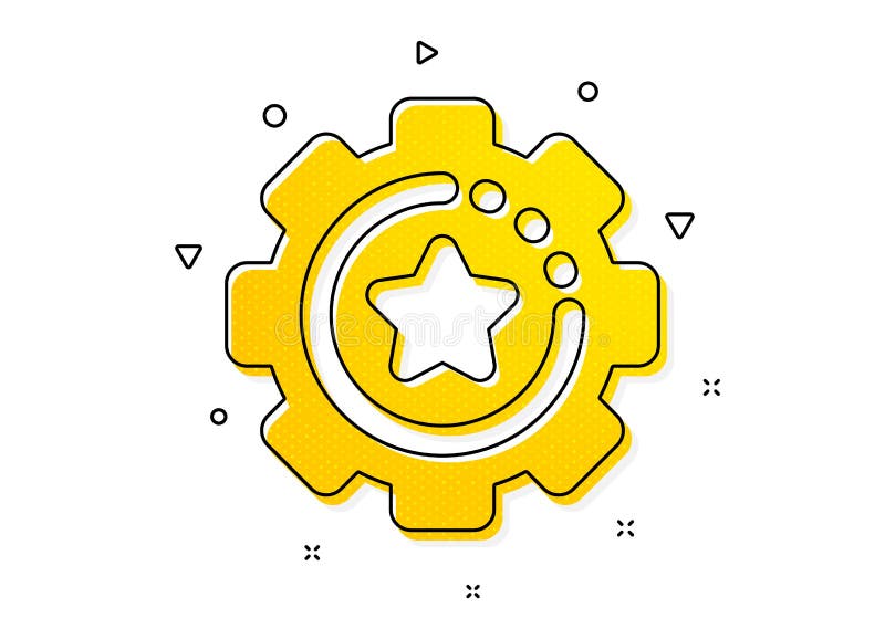 Settings Gear Icon. Cogwheel with Star Sign. Working Process. Vector ...