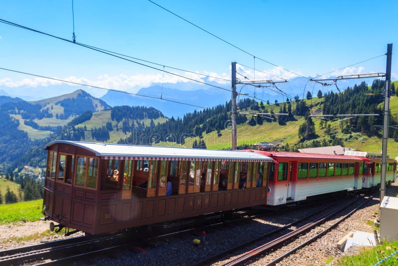Cogwheel Train To the Mount Rigi in Switzerland Editorial Photo - Image ...