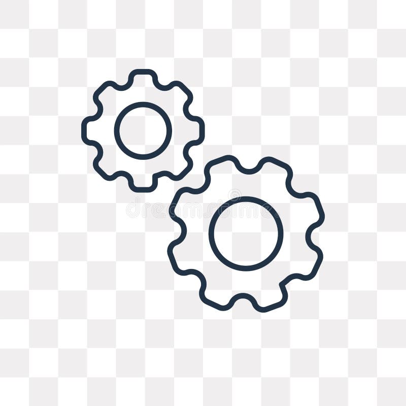 Cogwheel Vector Icon Isolated on Transparent Background, Linear Stock ...
