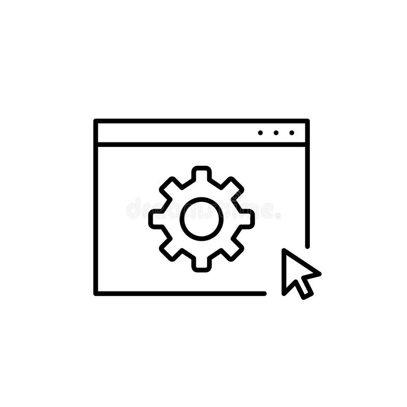 Cogwheel on Web Page with Mouse Click. Web Customization, System ...