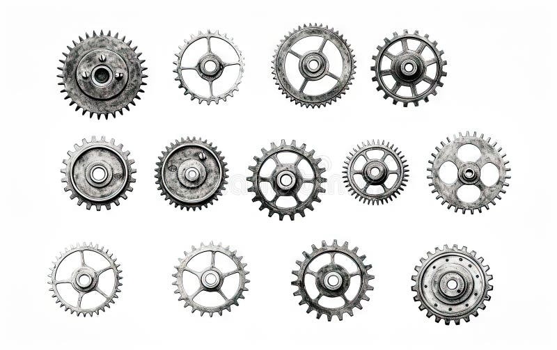 Cogwheels and Gears are Isolated on White Background. Machine Gear ...