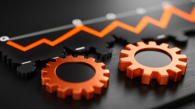 Cogwheels and Rising Arrows Denoting Technological Advancement ...