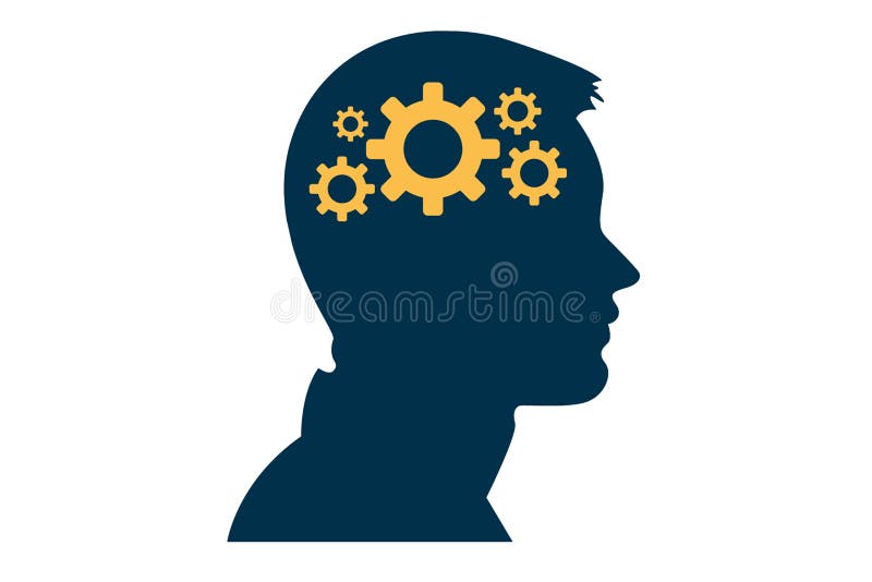 Mechanical Way of Thinking of a Man Stock Illustration - Illustration ...