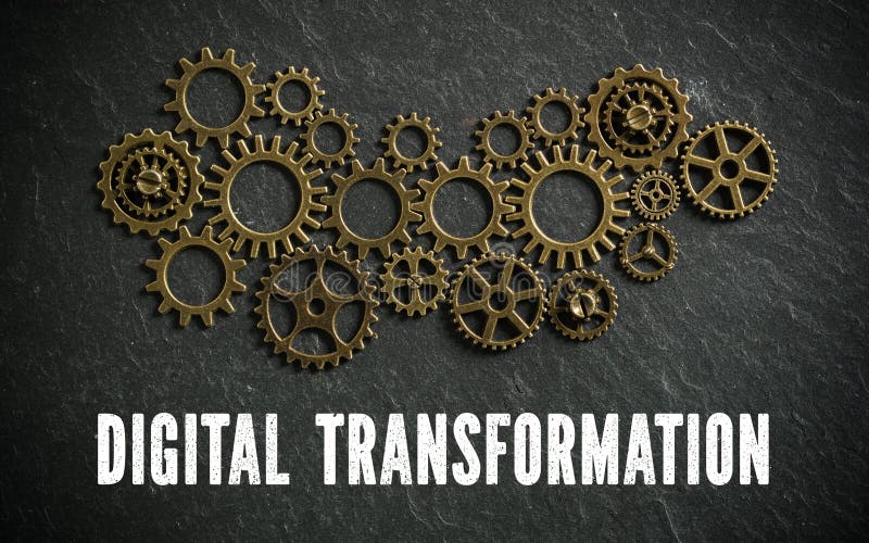 Cogwheels and the Words `digital Transformation` Stock Photo - Image of ...