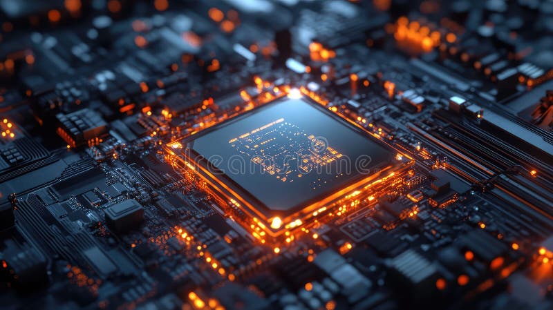 Coherence Flowing Quantum Processor Stock Illustration - Illustration of coherence, eigenstate ...