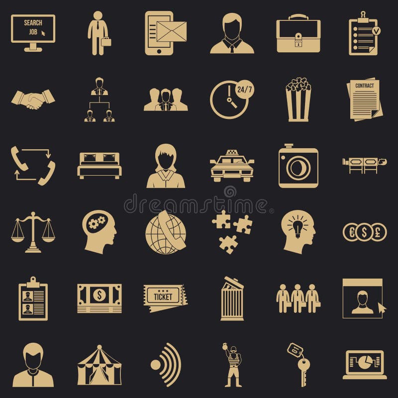 Coherence Icons Set, Simple Style Stock Vector - Illustration of team ...