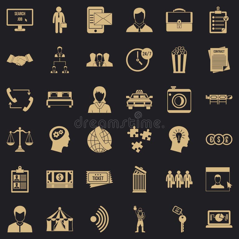 Coherence Icons Set, Simple Style Stock Vector - Illustration of team ...