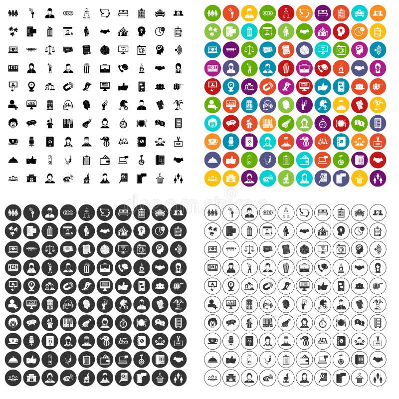 100 Coherence Icons Set Vector Variant Stock Vector - Illustration of ...