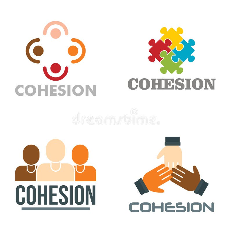 Cohesion Logo Set, Flat Style Stock Vector - Illustration of engagement ...