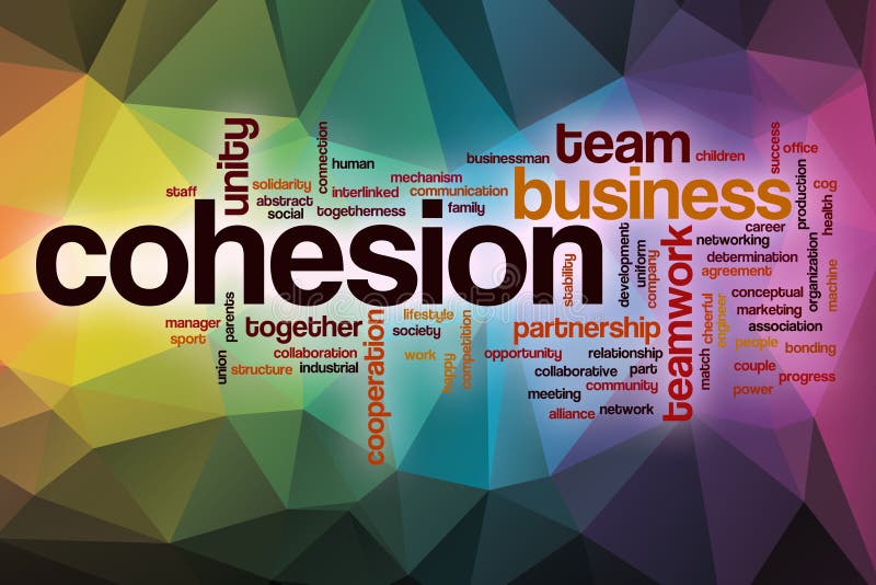 Cohesion Word Cloud with Abstract Background Stock Illustration ...
