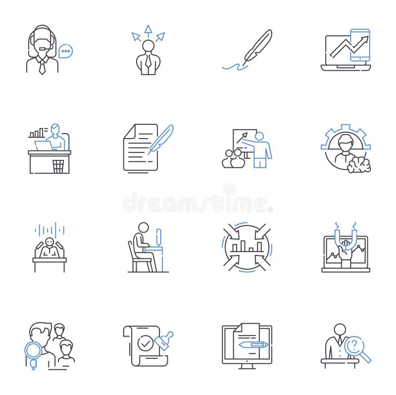 Cohesive Force Line Icons Collection. Unity, Bonding, Harmony ...