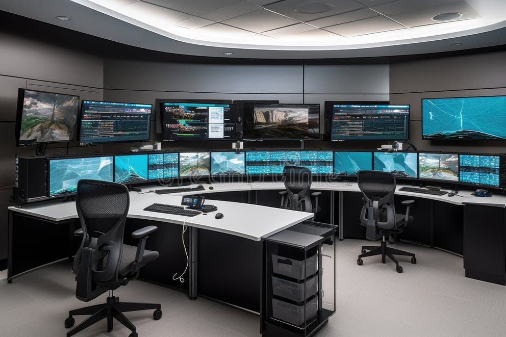 A Cohesive and Functional Workspace with High-tech Features, Including ...