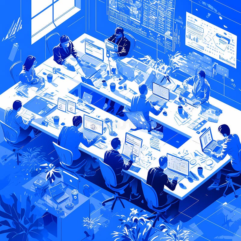 Cohesive Minds Unite Around a Table Scrutinizing Data Stock ...