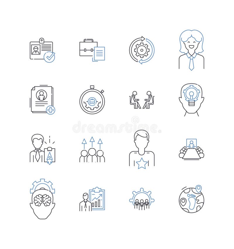 Cohesive Teamwork Line Icons Collection. Synergy, Unity, Trust ...