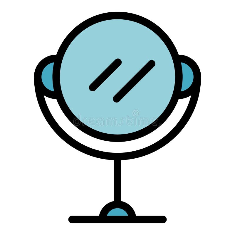 Coiffure Round Mirror Icon Vector Flat Stock Illustration ...