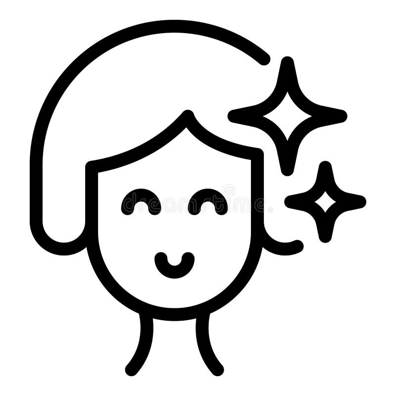 Shiny Woman Hair Icon Outline Vector. Hair Style Stock Vector ...