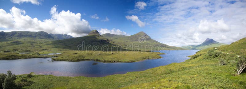Coigach & Pollaidh Panorama Stock Photo - Image of scene, mountains ...