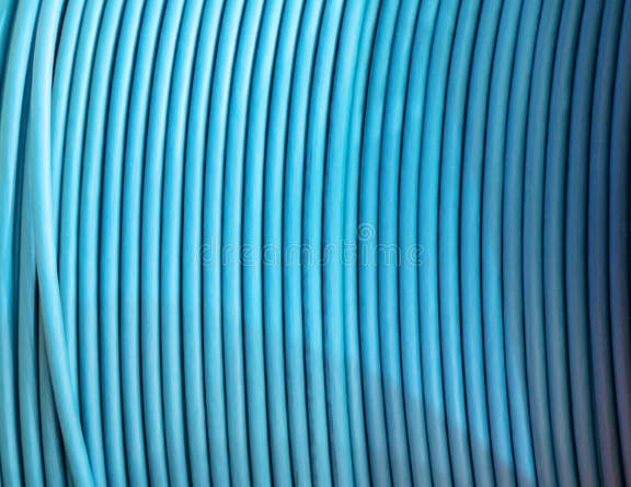 A Coil of Blue Electrical Cable Close-up Stock Photo - Image of roll ...