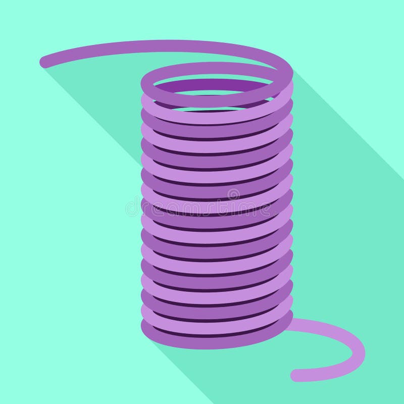Cable Coil Icon, Flat Style Stock Vector - Illustration of cable, flat ...