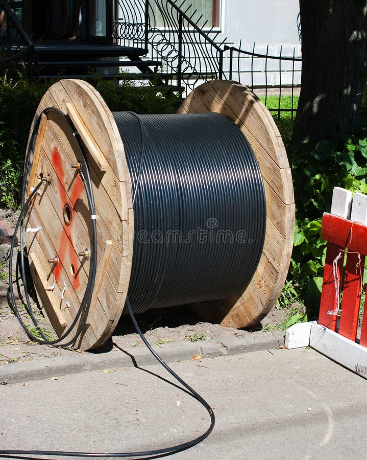 Coil with cable outdoor stock image. Image of industrial - 26242653