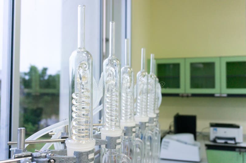 Coil Condenser of Soxhlet Extraction Stock Image - Image of aqua ...