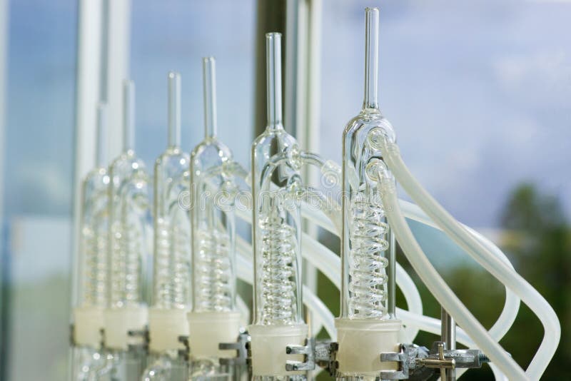 Coil Condenser of Soxhlet Extraction Stock Image - Image of aqua ...