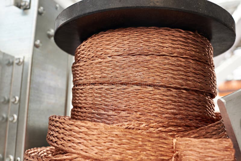 Coil of Copper Wire for Electric Cable Stock Image - Image of ...