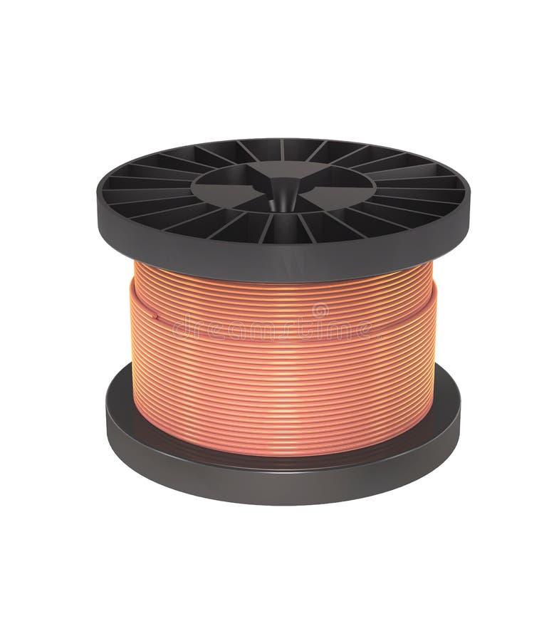 Coil with Copper Wire for Industry 3d Illustration. Stock Illustration ...
