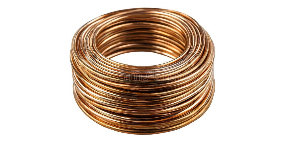 Coil of Copper Wire Isolated on Transparent Background Stock Photo ...