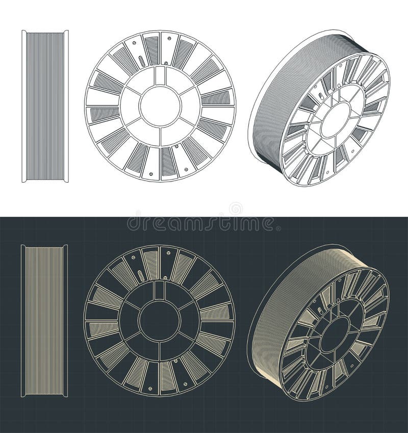 Coil for 3d Printer Blueprints Stock Illustration - Illustration of ...