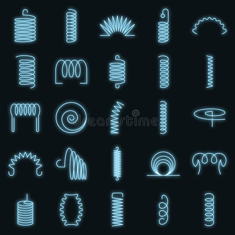 Coil icon set vector neon stock vector. Illustration of coil - 213750204