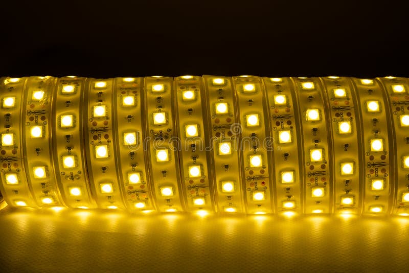 Coil of LED Strip Warm Light for Home Lighting Stock Image - Image of ...