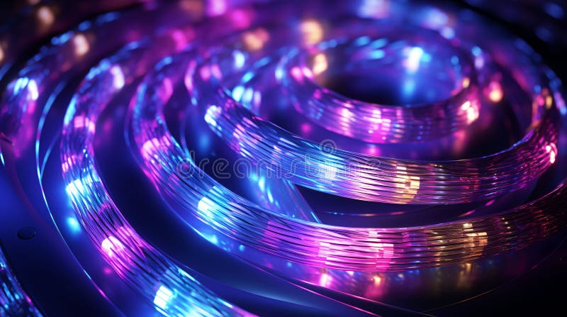 Coil of Luminous Electric Cable,Generated by AI Stock Illustration ...