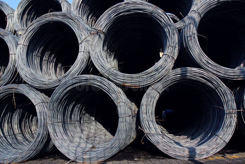 Coil of Metal Wire in Stock for Construction Use Stock Photo - Image of ...