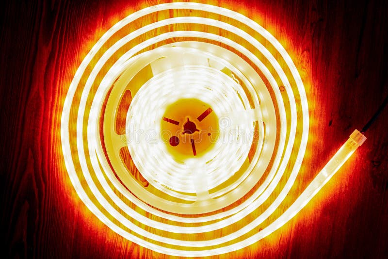 Coil with Shining Orange Led Strip Stock Photo - Image of diode ...