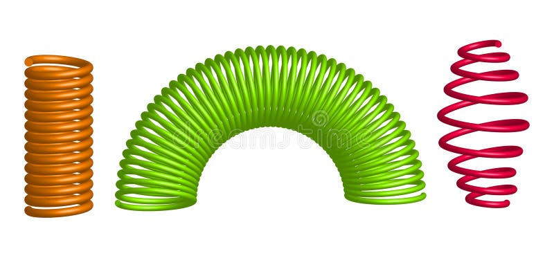 Set Coil Spring Twisted, Metal Industrial Coil Isolated. 3d Rendering ...