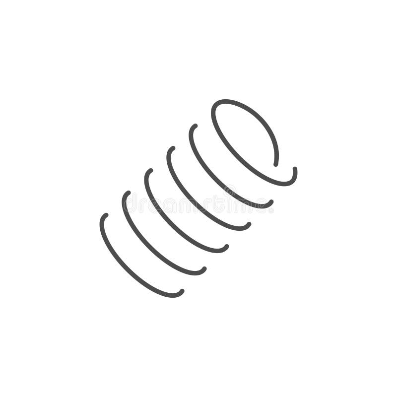 Outline Car Coil Vector Icon. Isolated Black Simple Line Element ...