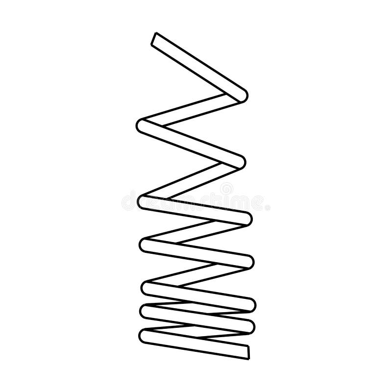 Coil Spring Steel Spring Metal Spring on White Background Stock Vector ...