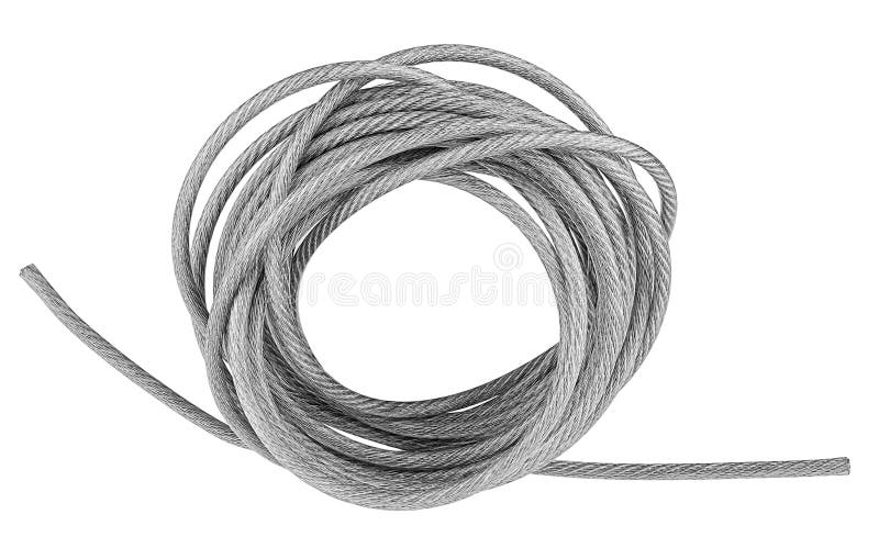 Coil of Stainless Steel Galvanized Long Rope Isolated on White ...