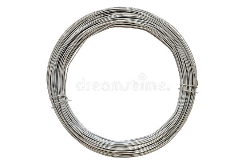 A Coil of Steel Wire Isolated on a White Background. Stock Image ...