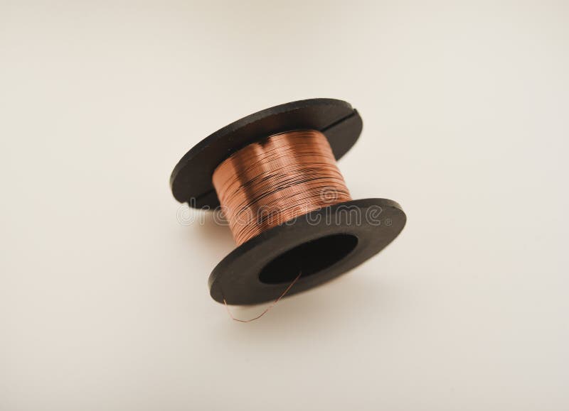 Copper Coil. Copper Wire Wound on a Coil Stock Image - Image of wire ...