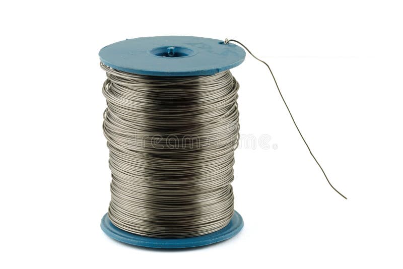 Thin Steel Galvanized Wire in Coil Isolated on White Background Stock ...