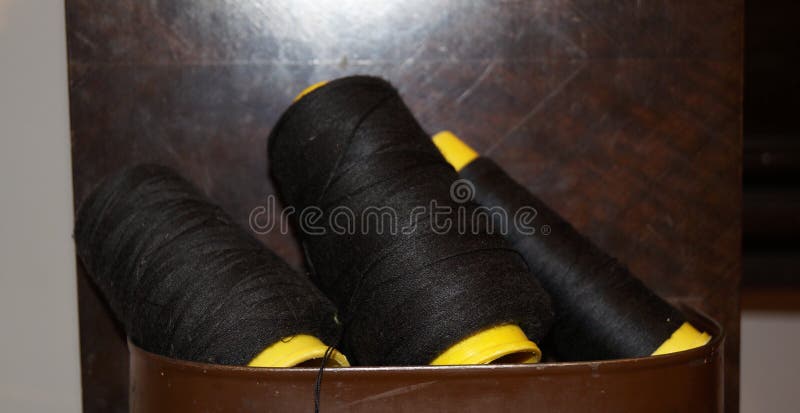 Sewing thread in black stock image. Image of color, thin - 172353393