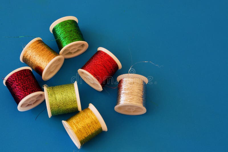 Coil of thread stock image. Image of silver, glitter - 92727607