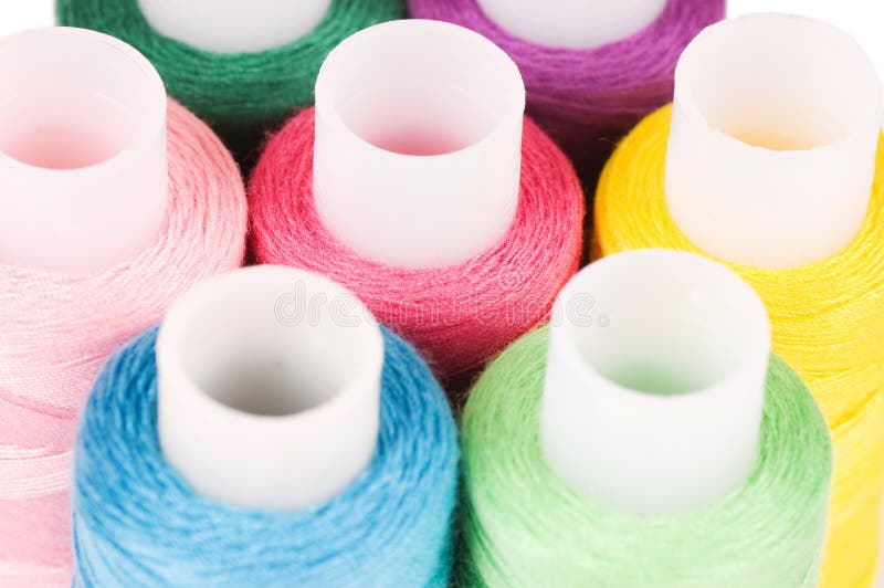 The Coil Of Threads Close Up Stock Image - Image of polyester, clothing ...